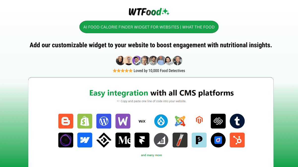 AI Food Calorie Finder Widget for Websites | What The Food